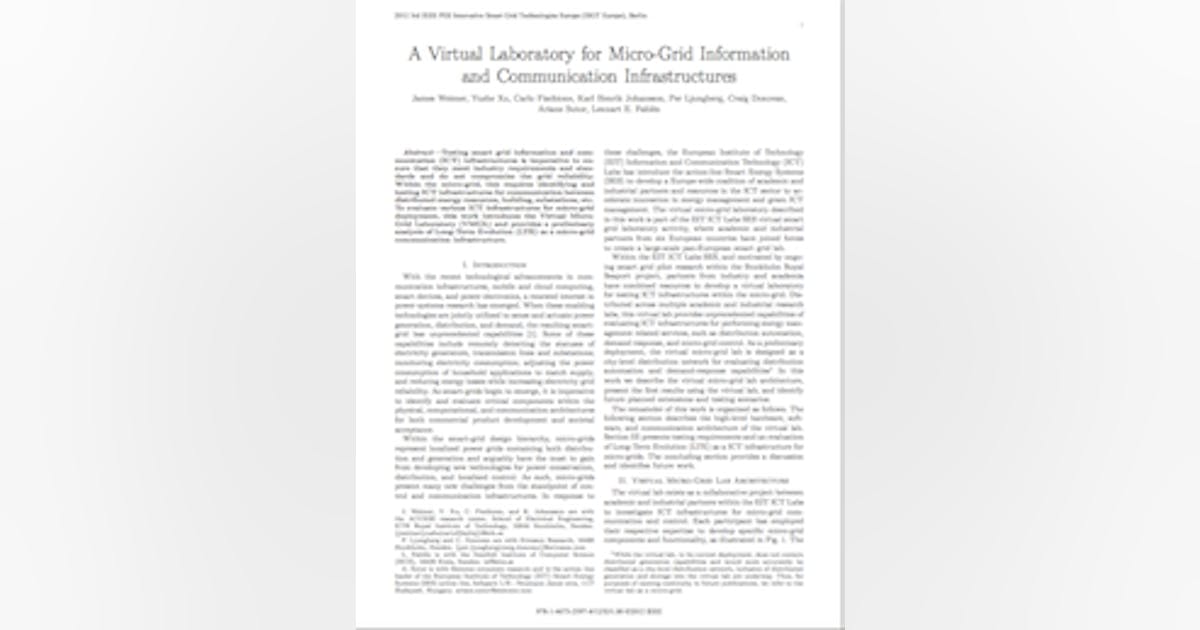 Communication Infrastructures For Microgrids Microgrid Knowledge