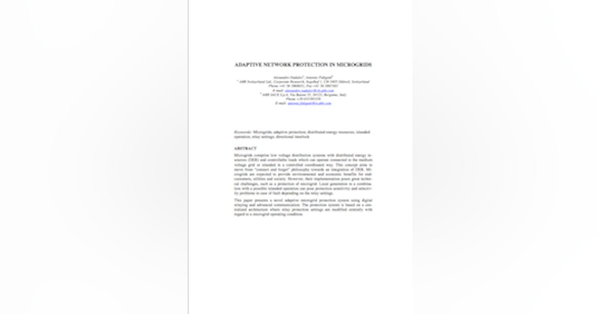 Network Protection In Microgrids Microgrid Knowledge